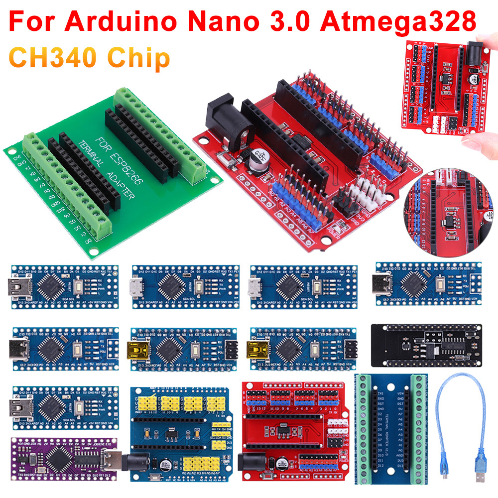 For Arduino Nano 3 0 Atmega328 Controller Compatible Board Ch340 Serial Port Module Pcb Develop
