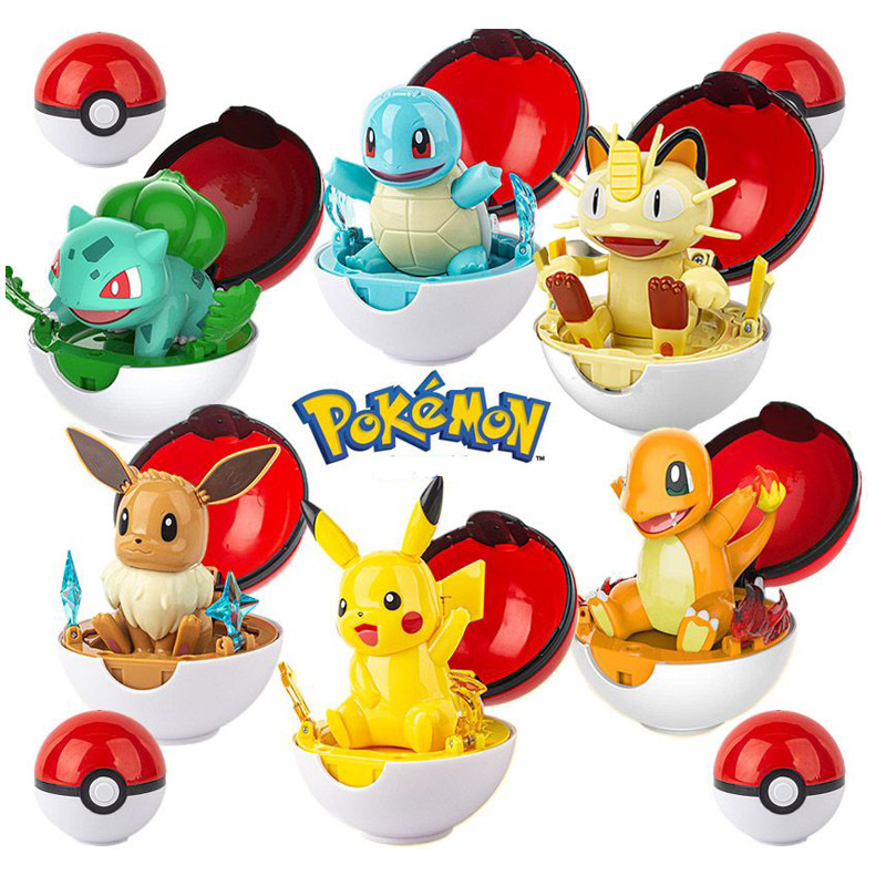 ♚Pokemon Toys Deformed Elf Ball Pikachu Anime Figure Model Eevee ...