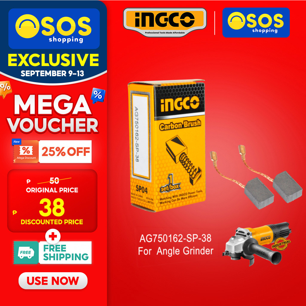 INGCO by OSOS Carbon Brush SOLD PER PAIR (SPARE PART / REPLACEMENT PART ...