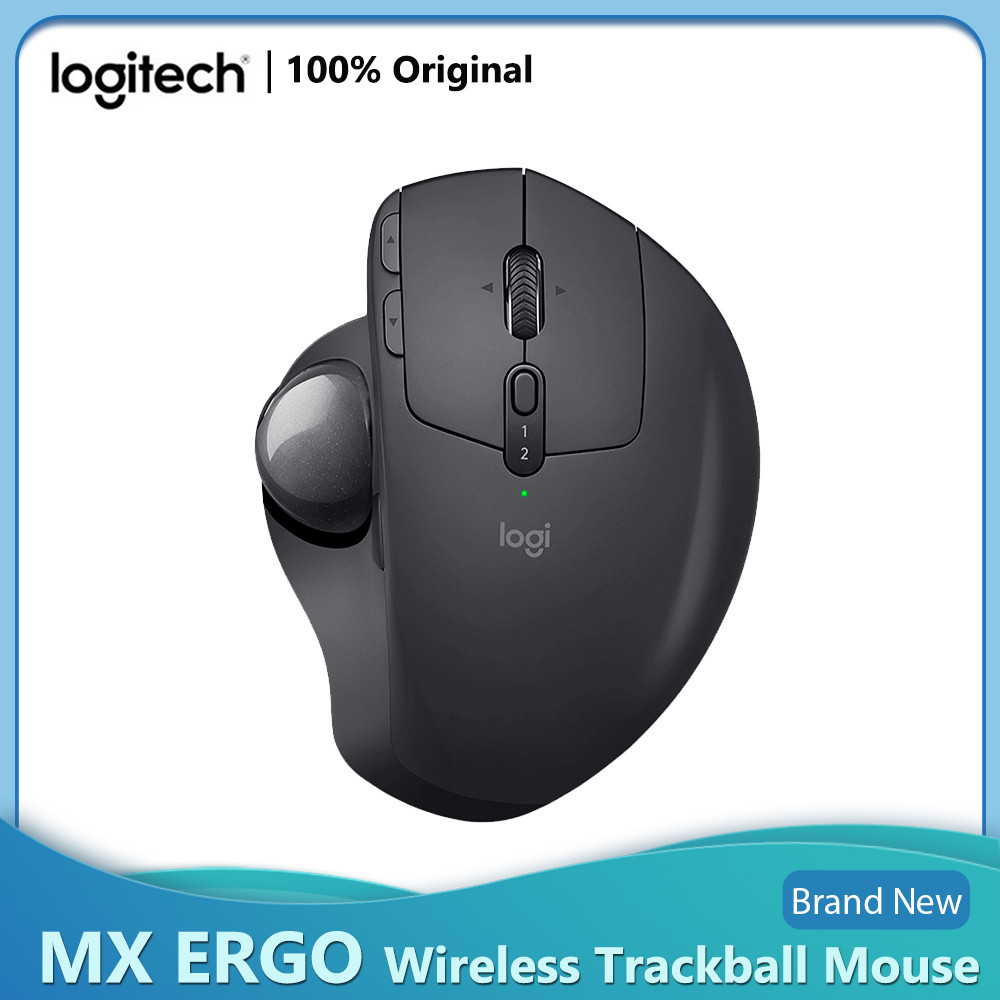 Logitech MX Ergo Wireless Trackball Mouse Adjustable Ergonomic Design ...