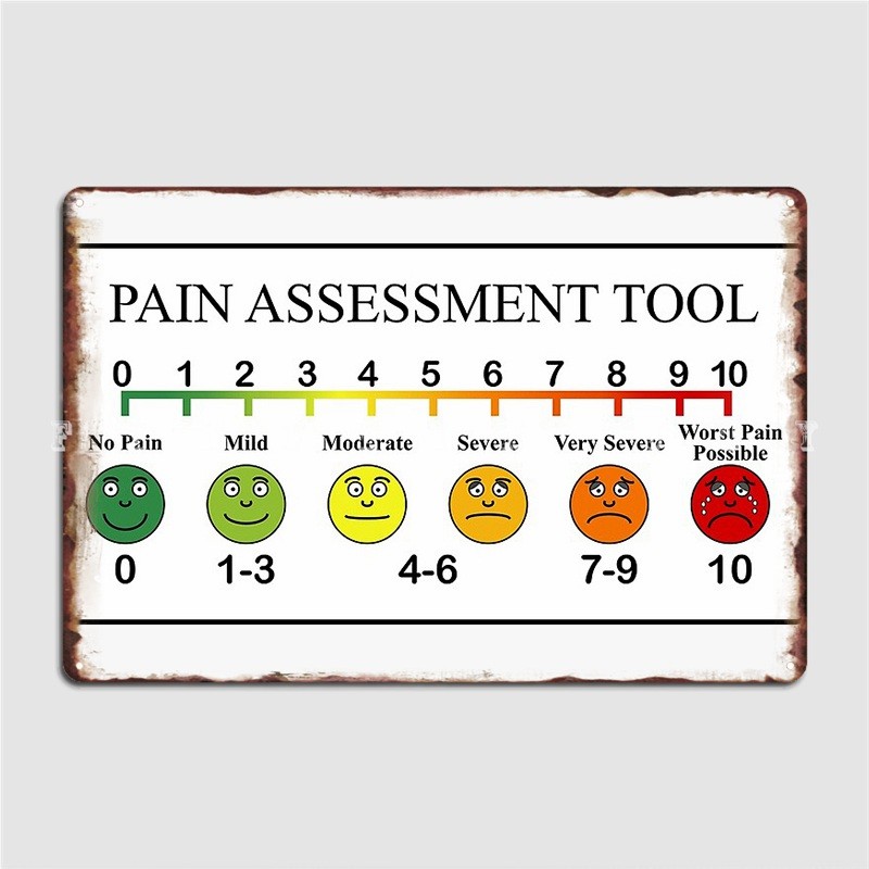 ☚Medical Pain Assessment Tool Chart Metal Sign Wall Cave Club Bar ...