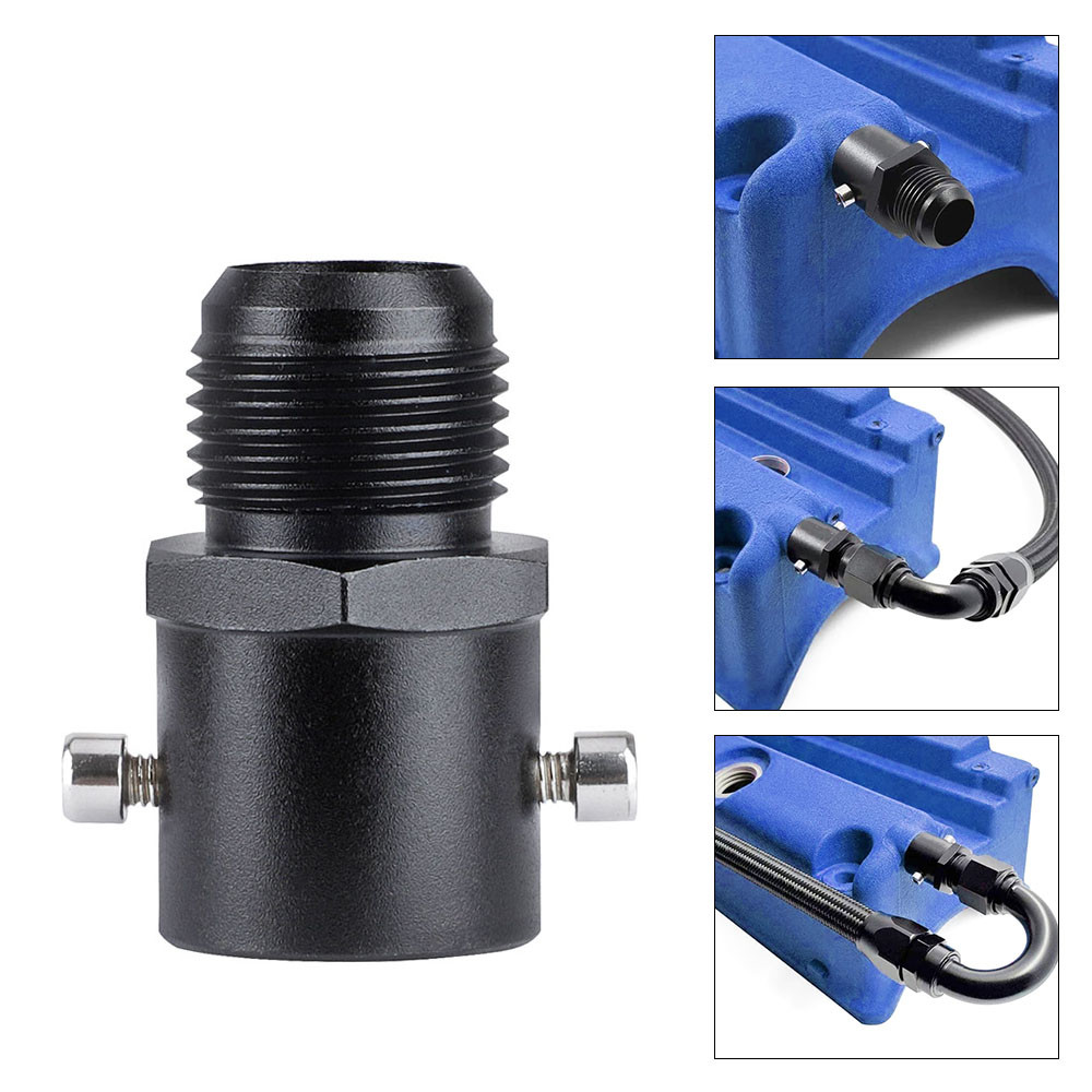 Aluminium Breather Fitting Adapter Valve Cover 19mm AN10 Vent Outlet ...