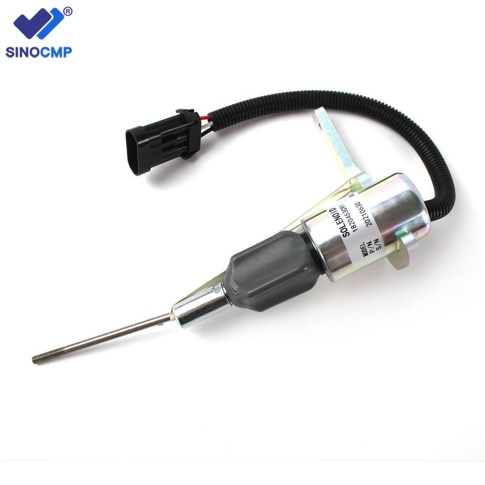 ⊰SINOCMP 12V 24V Stop Solenoid 1820453C91 3795 Shutdown Solenoid for ...