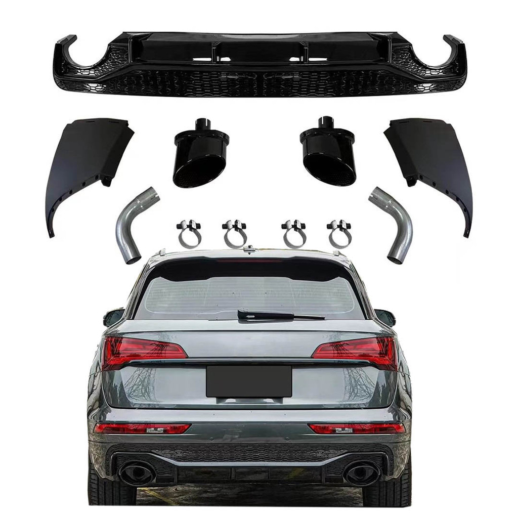 ♣Auto Rear Bumper Rear Diffuser For Audi Q5 2021-2024 Year Upgrade To ...