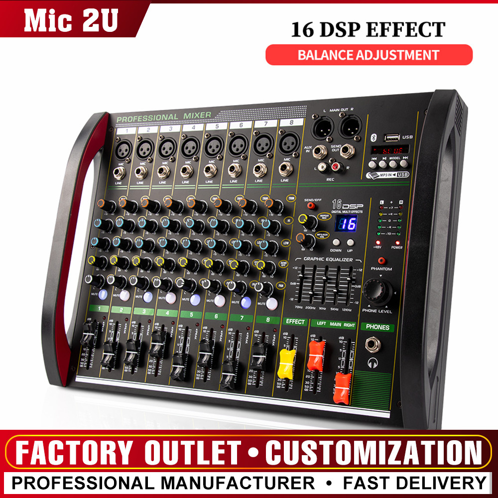 ♠8 channel mixer DSP reverberation effect professional Bluetooth USB ...