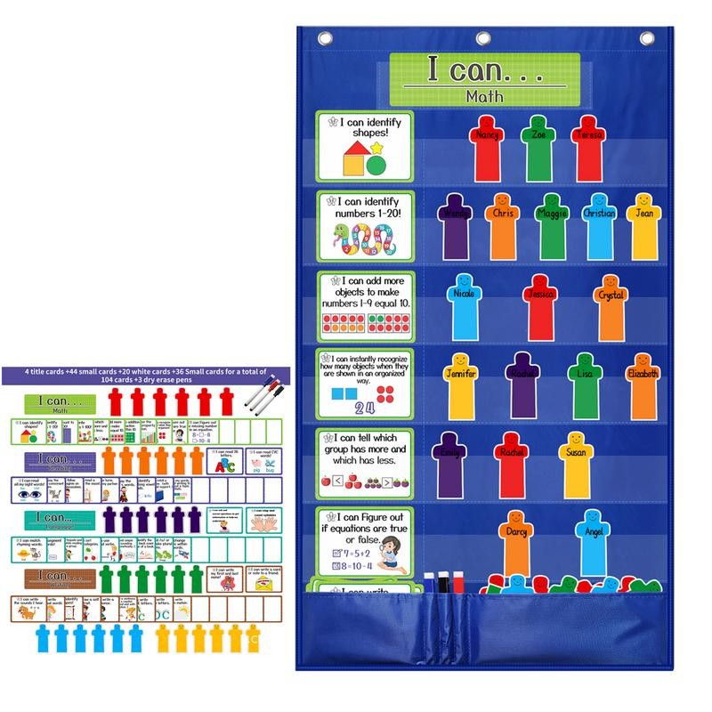 Large Pocket Chart I Can Statements Wall Mount Pocket Chart Classroom ...