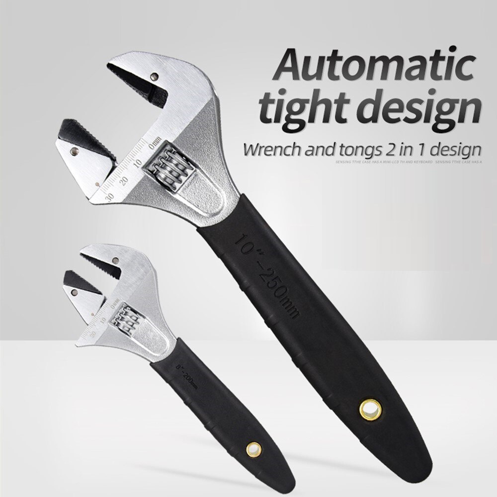 Adjustable Ratchet Wrench with Non-Slip Handle, Plumbing Bathroom Pipe ...