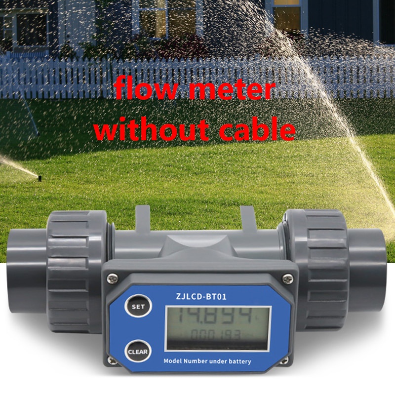 DN25-DN80 Water Flow Meter LCD Digital Display Flowmeter ZJLCD-BT01 PVC Pipe Liquid Water For ...