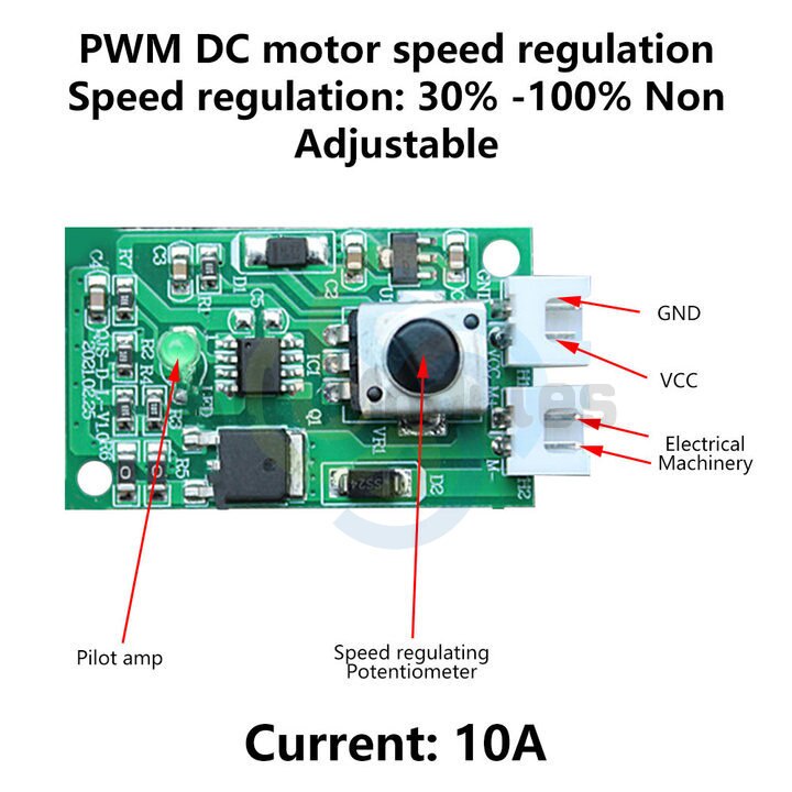 PWM DC Motor Speed Controller Module DC7-12V Adjustable Speed PWM ...
