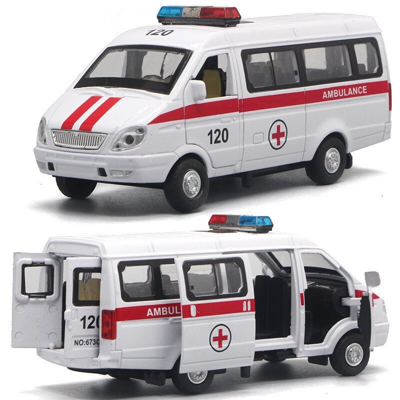 New alloy pull back 1:32 ambulance van model,fire rescue vehicle toys ...