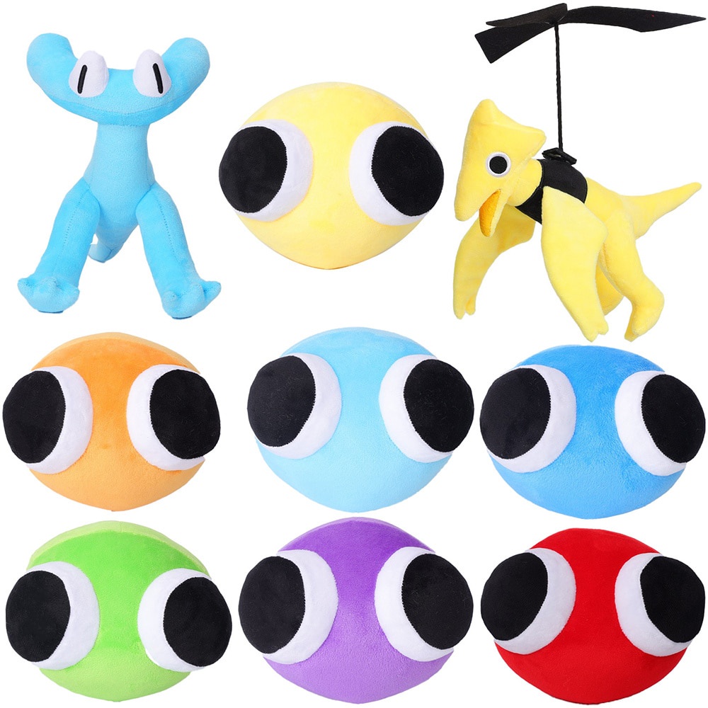 Rainbow Friends Chapter 3 Yellow Cyan Monster Plush Toys Blue Lookies ...