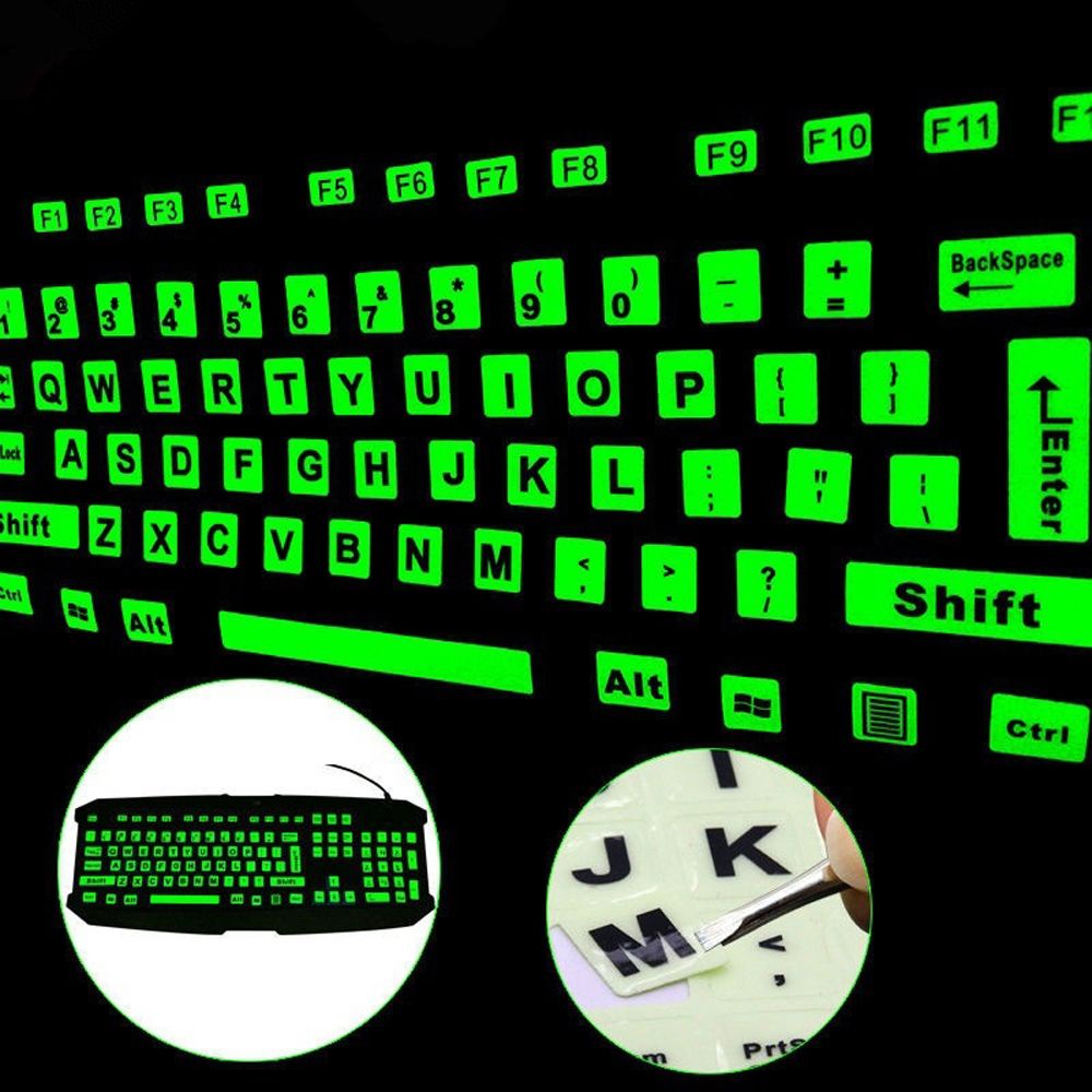 BLUEVELVET Fluorescent Keyboard Stickers Backlight Keyboard Cover ...