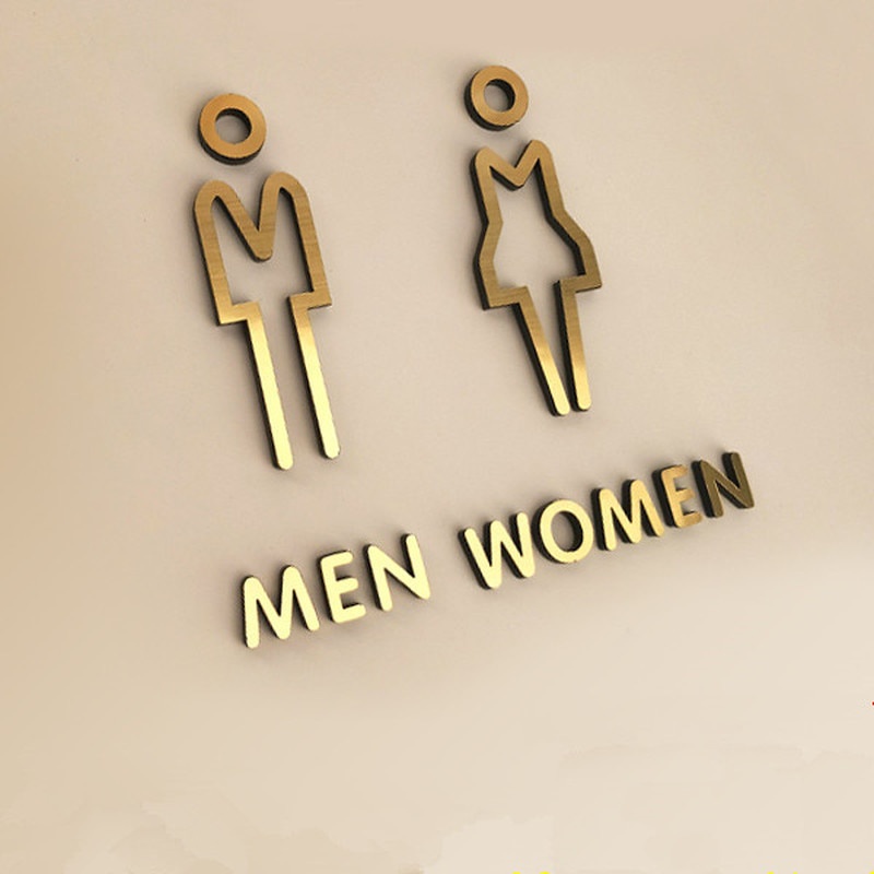 House Toilet Signs Hotel Bathroom Mall Number Prompt Signage WC Acrylic ...