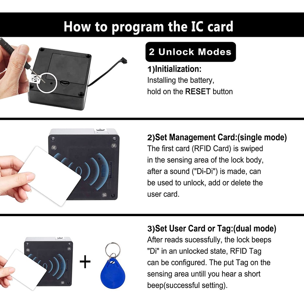 LY ☑Electronic Cabinet Lock, Smart NFC RFID Locks, Hidden DIY Cabinet Lock With Slide Latch Lock ...