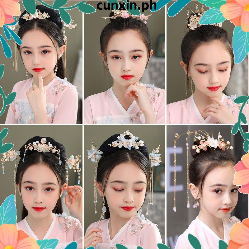 Children Hanfu Headdress Head Crown Girls Antique Hair Accessories ...