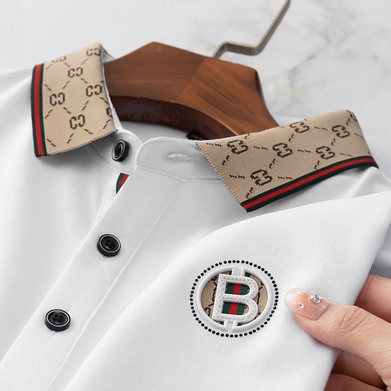 Paul 2023 bagong naka-block na lapel na maiksing manggas na polo shirt ... Paul 2023 bagong naka-block na lapel na maiksing manggas na polo shirt ...