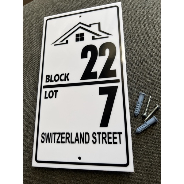 HOUSENUMBER/BLKLOTSIGNAGE/HOMEADDRESS/SINGLEACRYLIC/5x9inCH/WATERPROOF ...