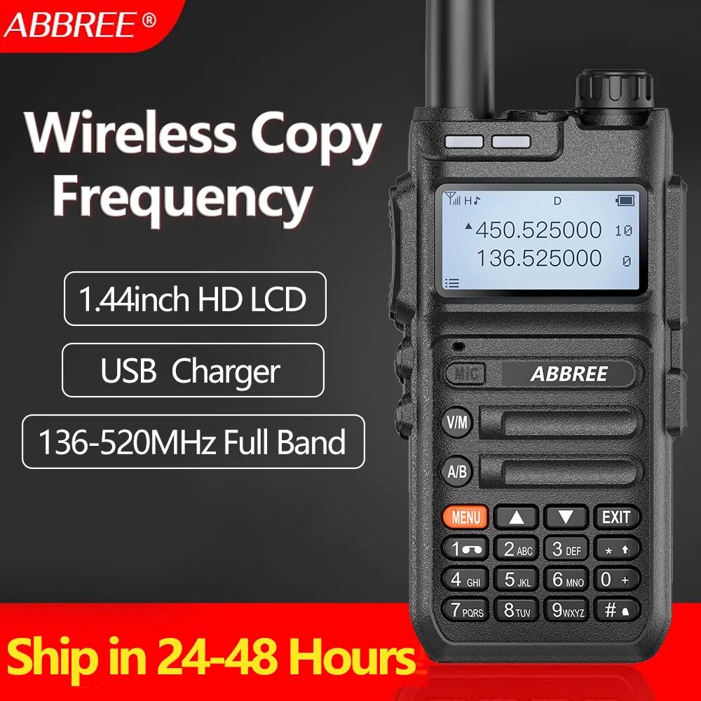 ABBREE AR-F5 136-520mhz Full Band USB Type C Charger Walkie Talkie Ham ...