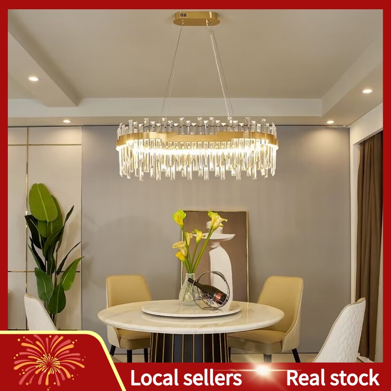 Led Tri Color Pendant Ceiling Light Nordic Crystal Chandelier for ...