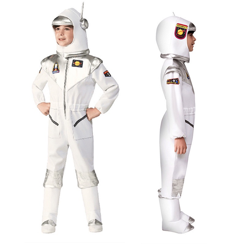 Astronaut NASA Pilot Costume with Movable Visor Helmet for Kids ...
