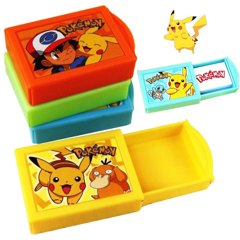 ☢Anime Pokemon Magic Box Eraser Pikachu Ash Ketchum Creative Eraser ...