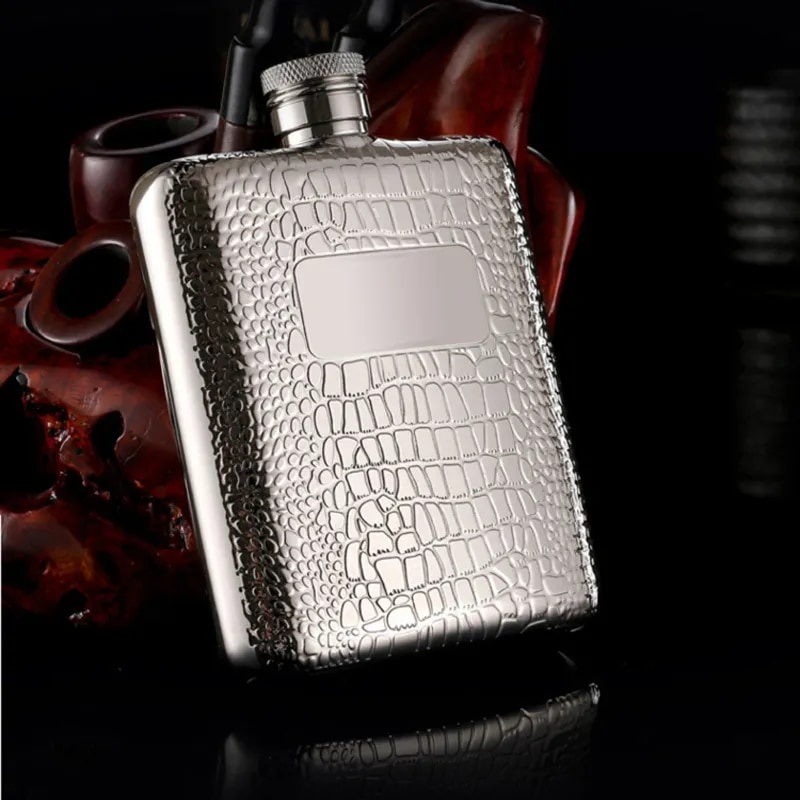 ☢Portable stainless steel 304 hip flask 6oz mini metal whiskey pot ...