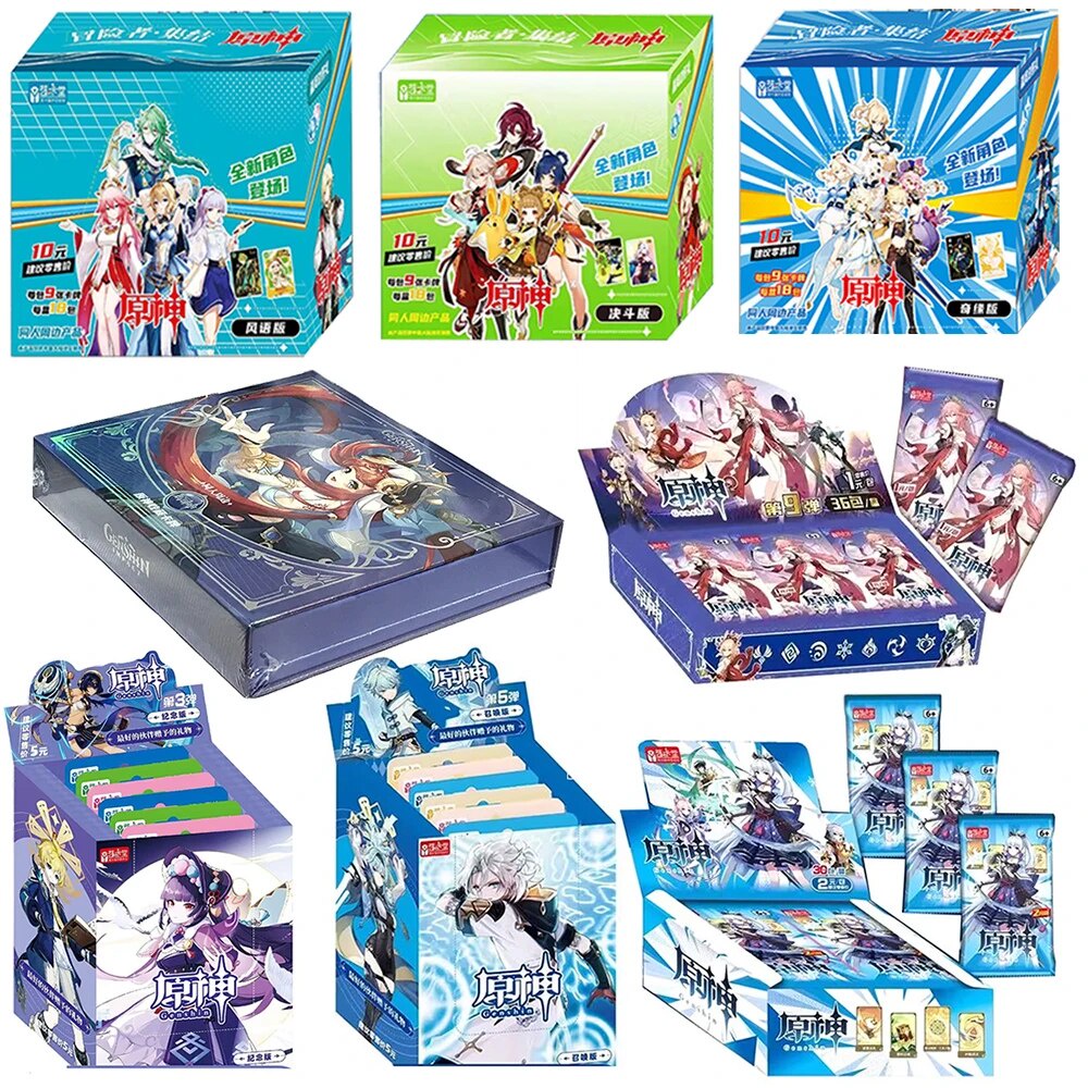 Genuine Genshin Impact Cards Anime Figure Genshin Impact Aether Jean ...
