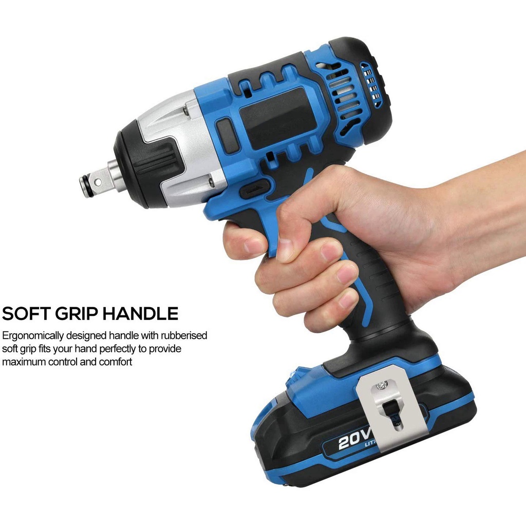 Cordless Impact Wrench 1/2 inch Electric Impact Wrench w/Max Torque ...