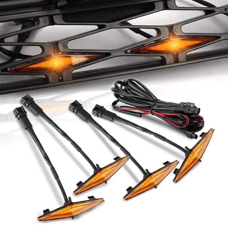 웃4 IN 1 LED Front Grille Lights Daytime Running Lights Indicator Signal ...