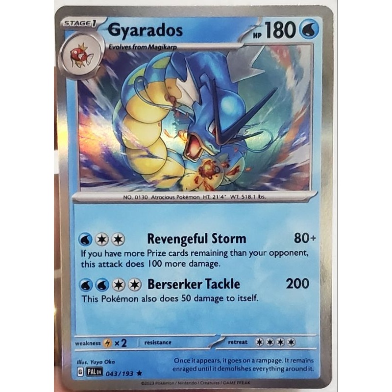 Pokemon TCG Gyarados 043/193 Reverse Holo Rare Paldea Evolved SV02 ...