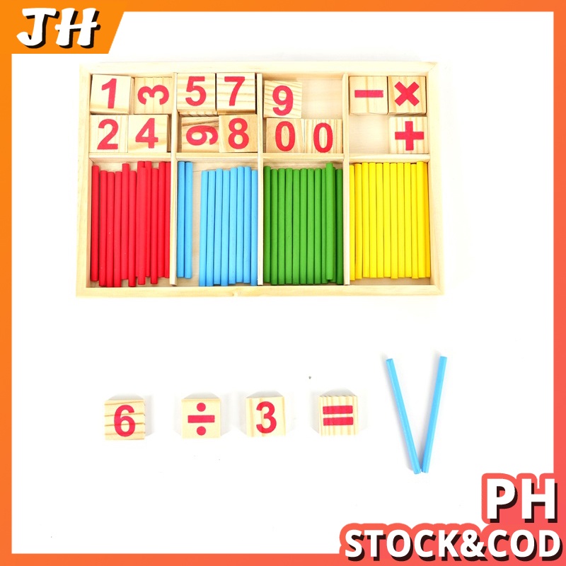 Mathematical Intelligence Stick Preschool Educational Wooden Digital ...