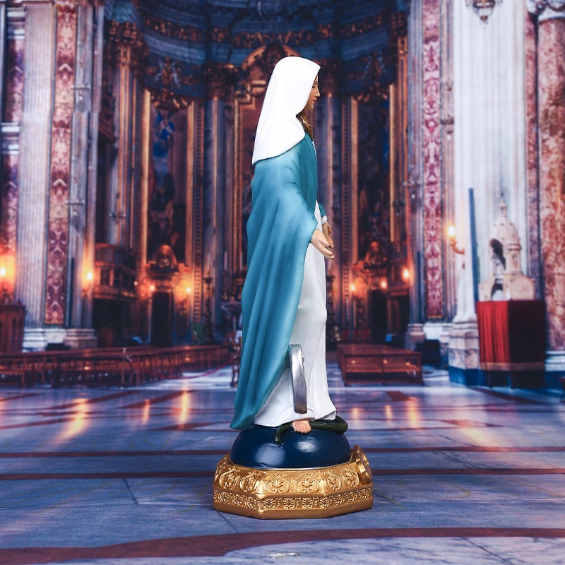 Virgen Maria Silver Medal Stall Holder Resin Statue Religious Jesus ...