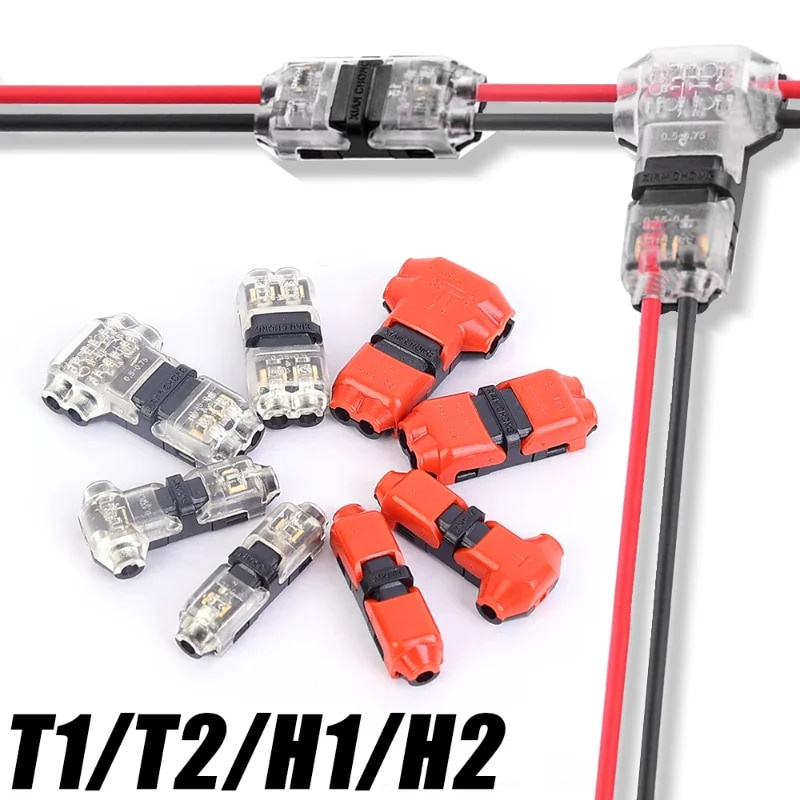 ☫2Pin Led Car Quick Wire Connectors Universal Audio No Strip Wire T/H ...