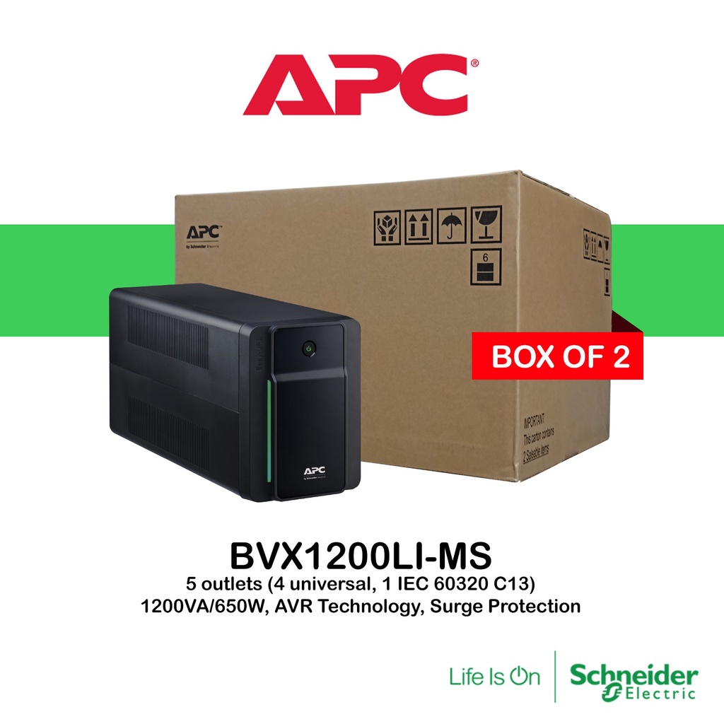 APC UPS 1200VA-650W Uninterruptible Power Supply BVX1200LI-MS Easy UPS ...
