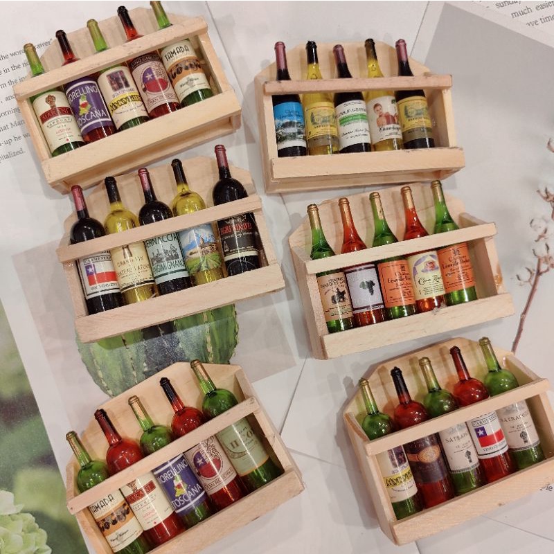 Wooden Ref Magnet Wine Bottle Memo Holder Refrigerator Magnet Souvenir ...