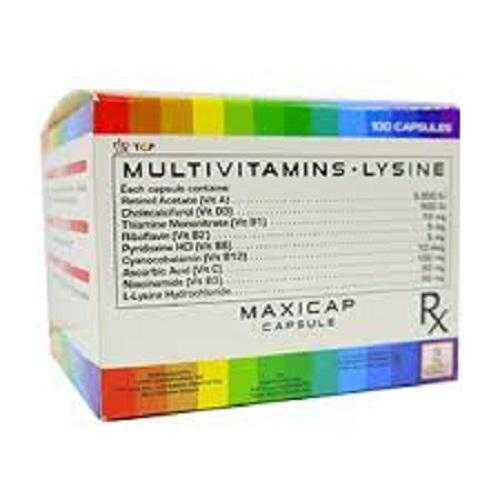 AUTHENTIC MAXICAP MULTIVITAMINS + LYSINE (100 CAPSULES) | Shopee ...