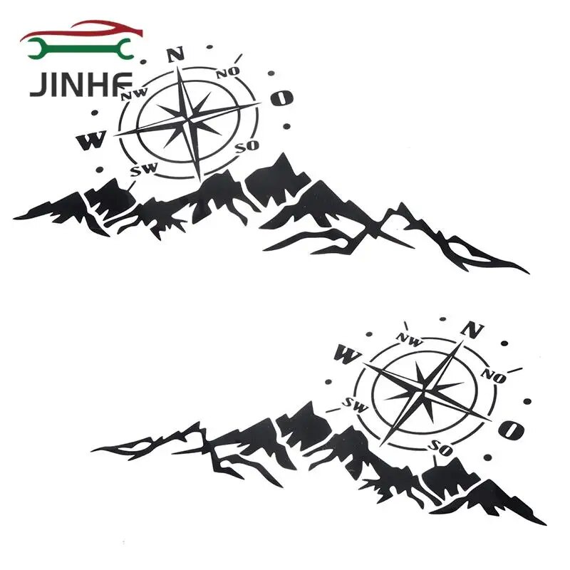 Mountains Adventurers Compass Car Sticker DIY Vinyl Decoration Rv ...