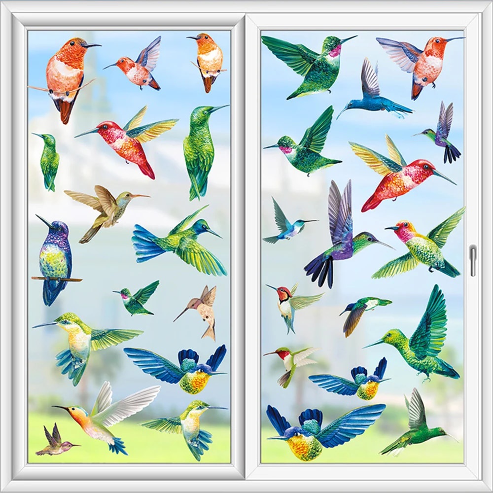 ~1 Set Hummingbird Static Sticker Glass Window Stickers Wall Stickers ...