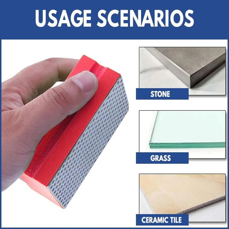 ☭Diamond Hand Polishing Pads 95x60mm Tile Glass Abrasive Grinding Block ...