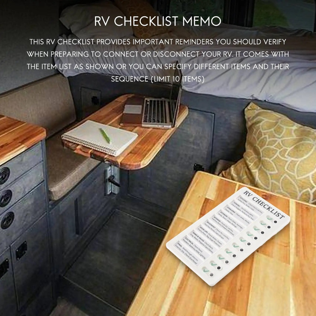 RV Checklist Memo Plastic Board, Detachable and Reusable Creative Memo Checklist for Check Items ...