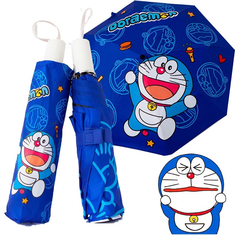 Anime Doraemon Automatic Umbrella Protection Sun Umbrellas Portable 3 ...