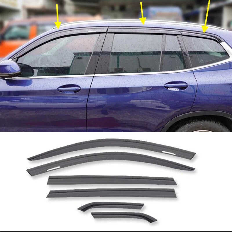 For BMW X3 2018 2019 2020 2021 2022 IX3 All black Door Window Visor ...