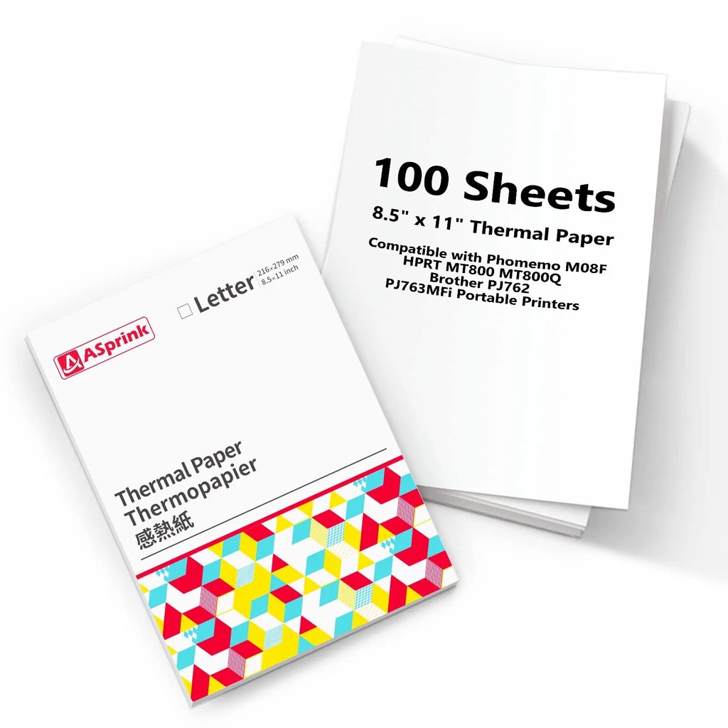 US Letter Thermal Paper 8.5x11 Compatible with M08F-Letter Printer HPRT ...