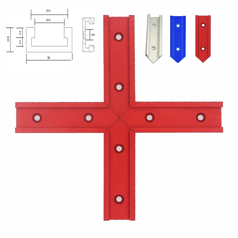 17U Woodworking T Slot Cross Connector Guide Rail Aluminum Alloy T ...