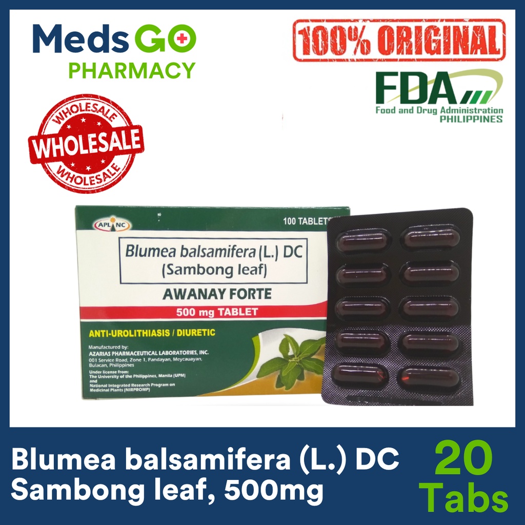 AWANAY FORTE - 20 Tablets - Sambong herbal capsule 500mg (Blumea ...
