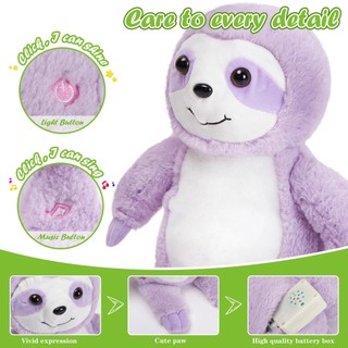 ☭40cm Purple Sloth Doll Cute Kawaii Plush Toys with Musical LED Light ...
