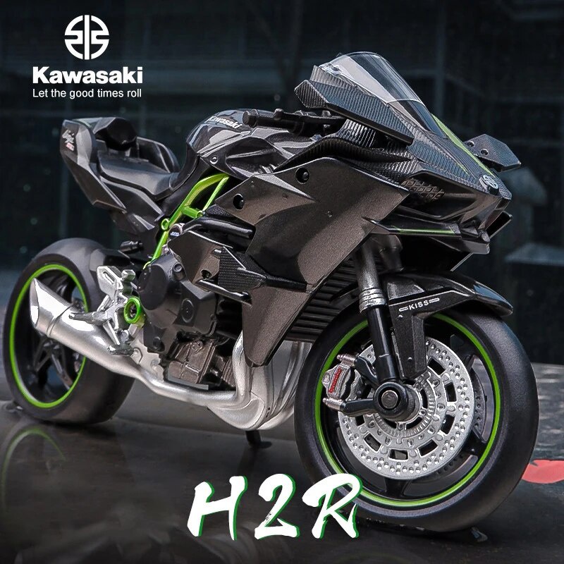 1:12 KAWASAKI H2R Alloy Racing Motorcycle Simulation Metal Street Race ...