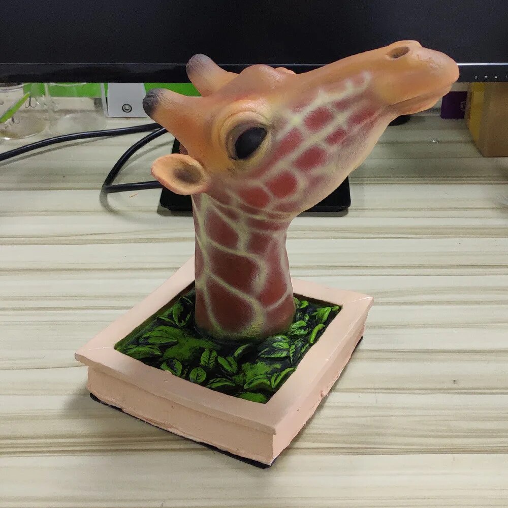 Funny]Simulation animal Giraffe 3D photo frame latex Statue model ...