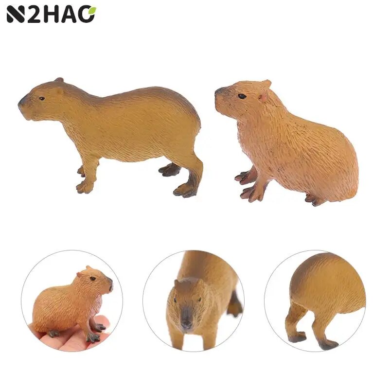 New Simulation Capybara Oranments Mini Cute Wild Animals Model ...