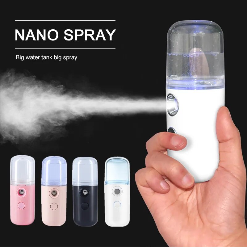 Mini Nano Mister Sprayer Cooler Facial Steamer USB Rechargeable ...